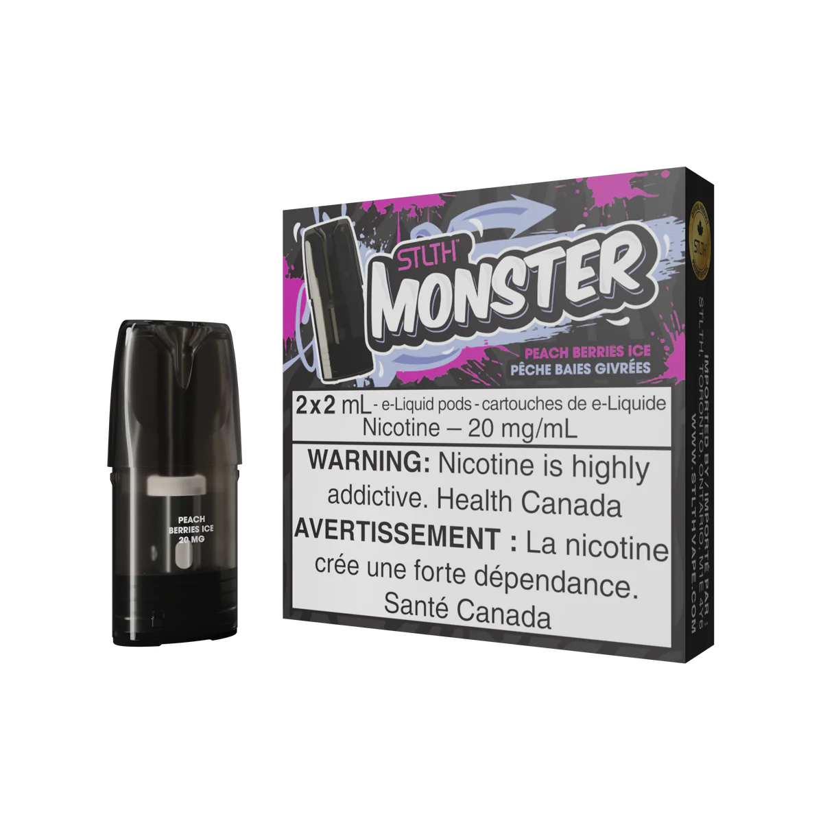 Stlth Pod Pack - Monster - Peach Berries Ice (5PCS/CTN)